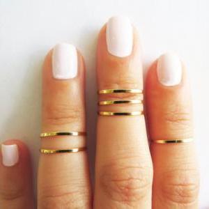Set Of 6 Stack Midi Rings, Gold Jewelry, Wire Ring, Gold Accessories ...
