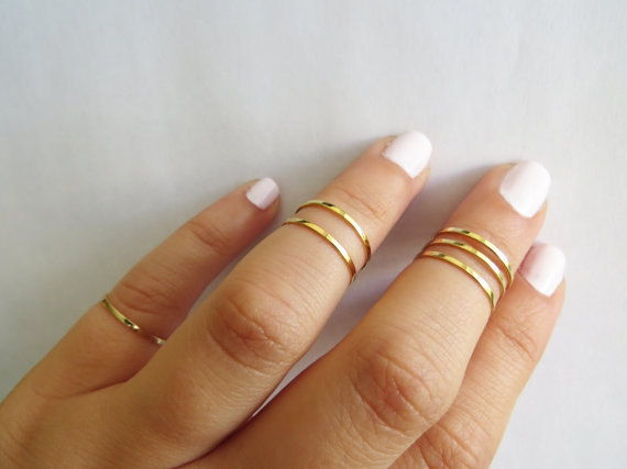 Set Of 6 Stack Midi Rings, Gold Jewelry, Wire Ring, Gold Accessories ...